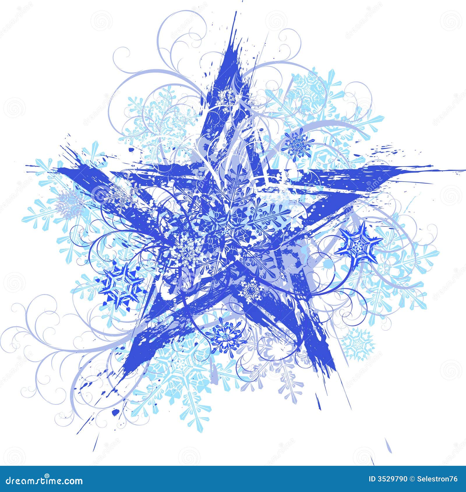 Grunge Star & Snowflakes Stock Vector - Illustration of falling ...
