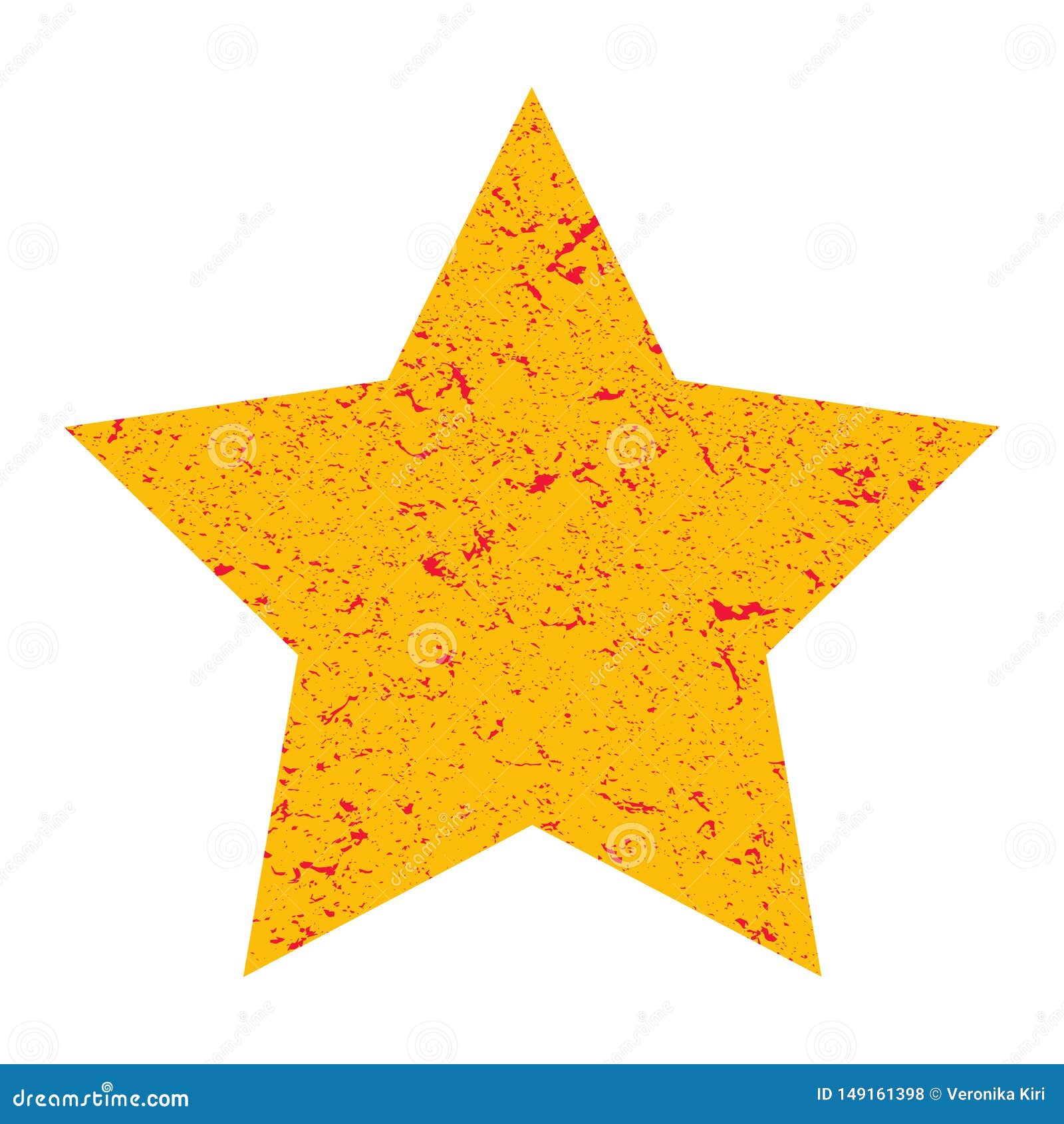 Grunge Star. Yellow Star with Texture on an Isolated White Background ...
