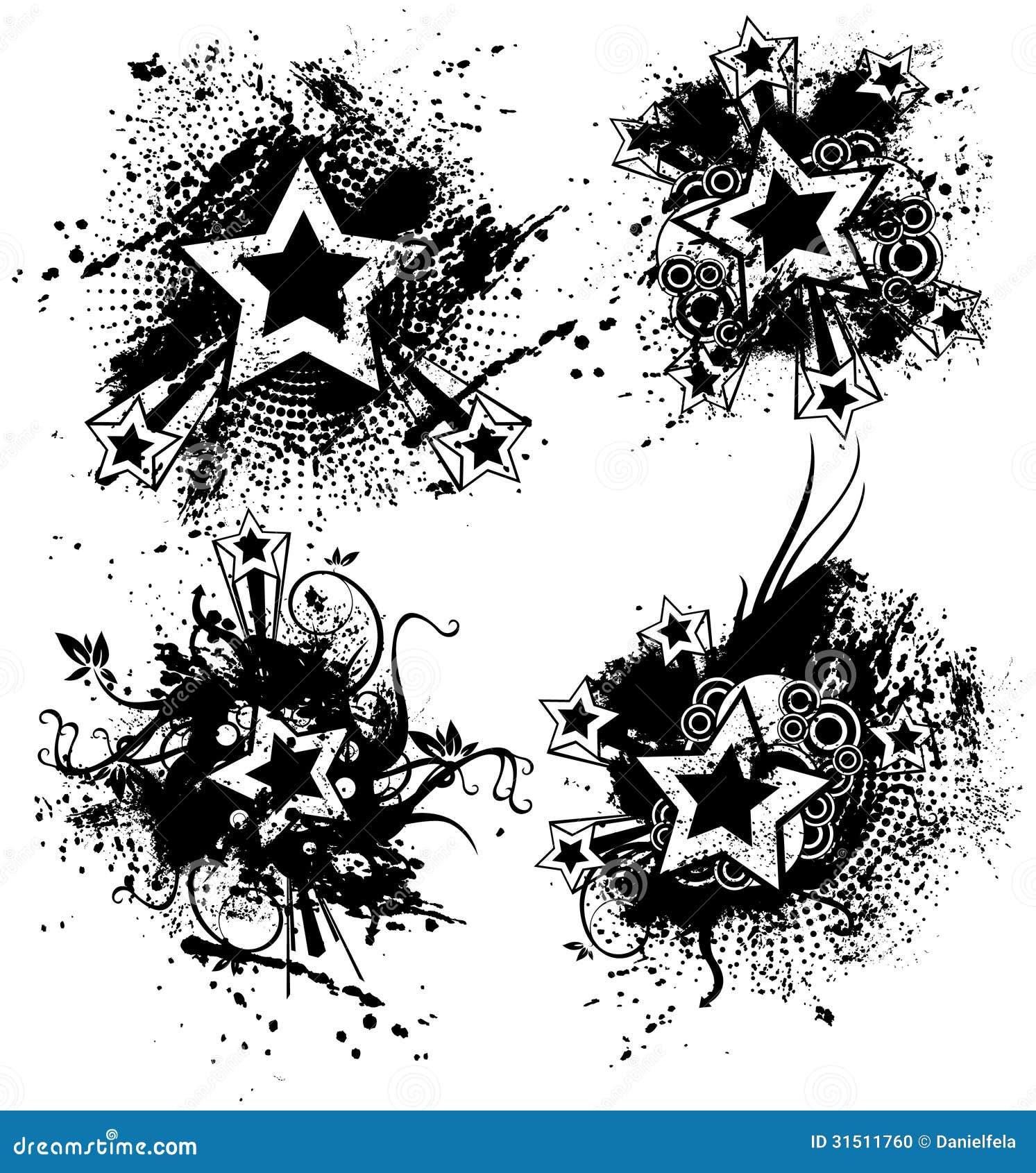 Grunge Stars stock vector. Illustration of spray, star - 31511760