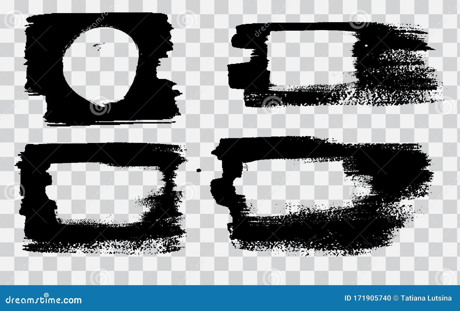 Grunge Stencil Frames. Painted Frame Ink Splatter Texture And Stencils ...