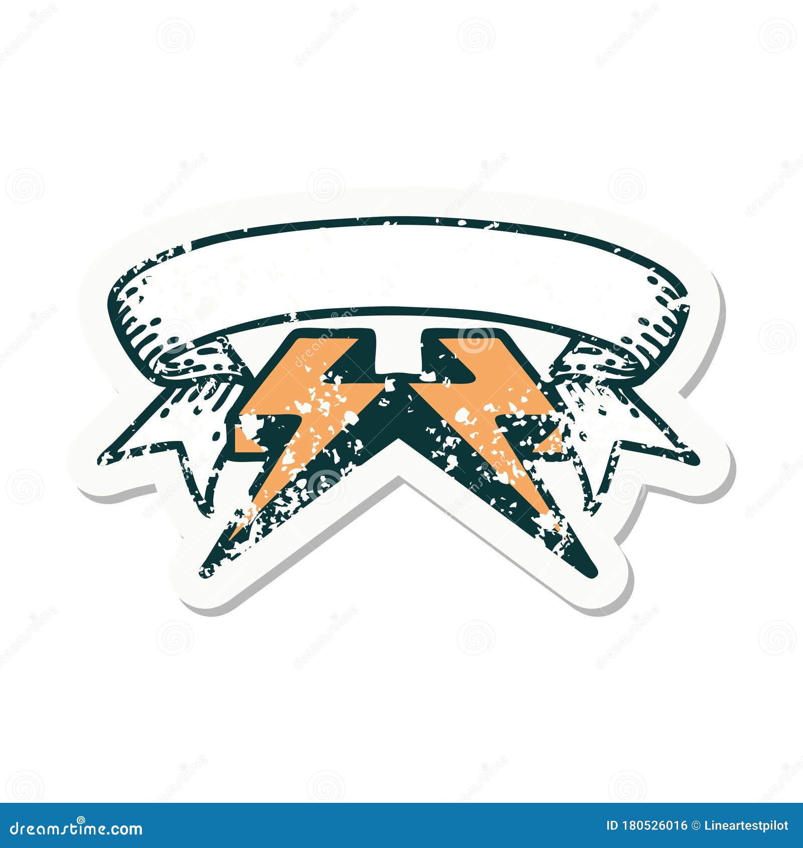 Grunge Sticker with Banner of Lightning Bolt Stock Vector ...