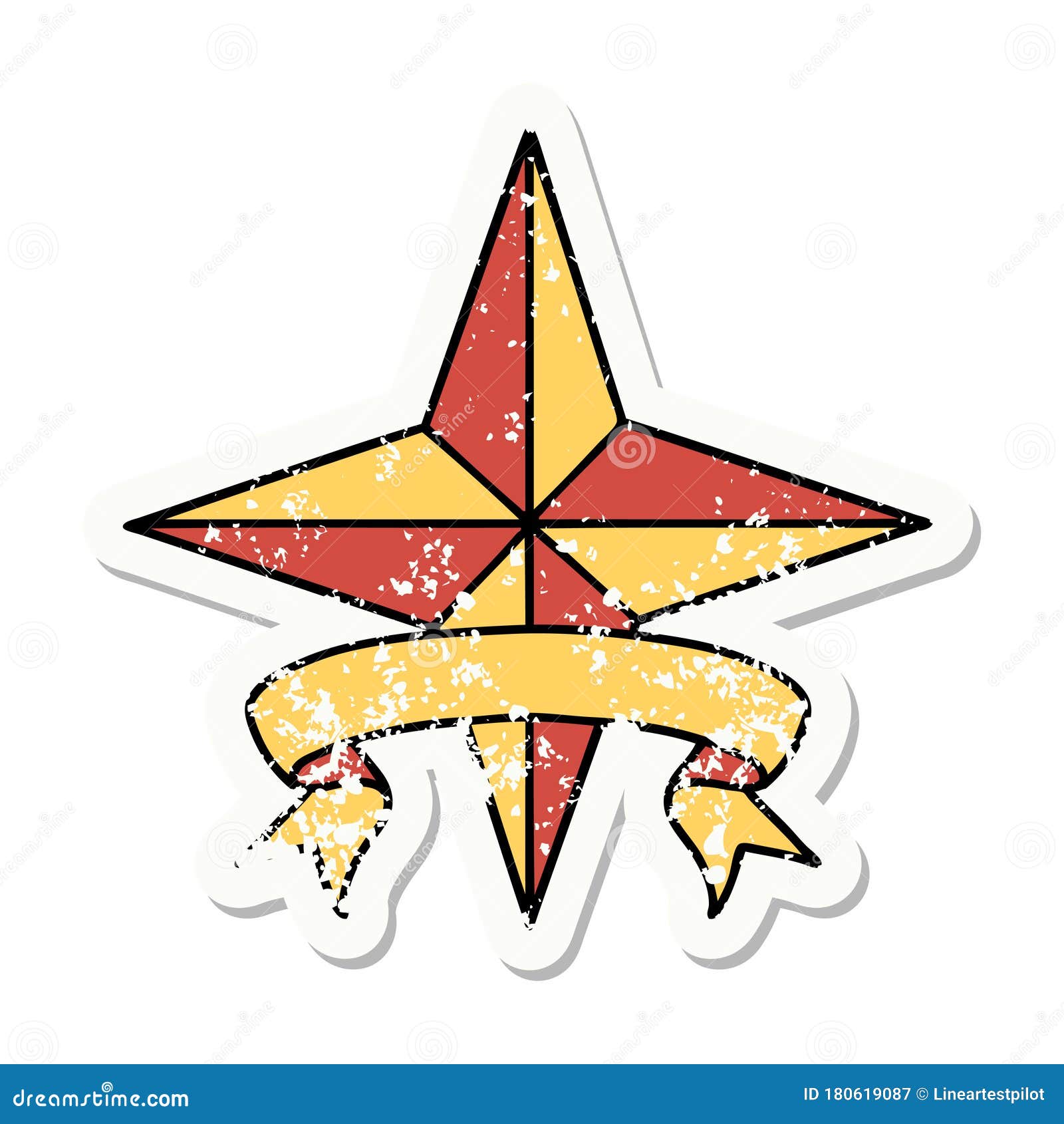Grunge Sticker with Banner of a Star Stock Vector - Illustration of ...