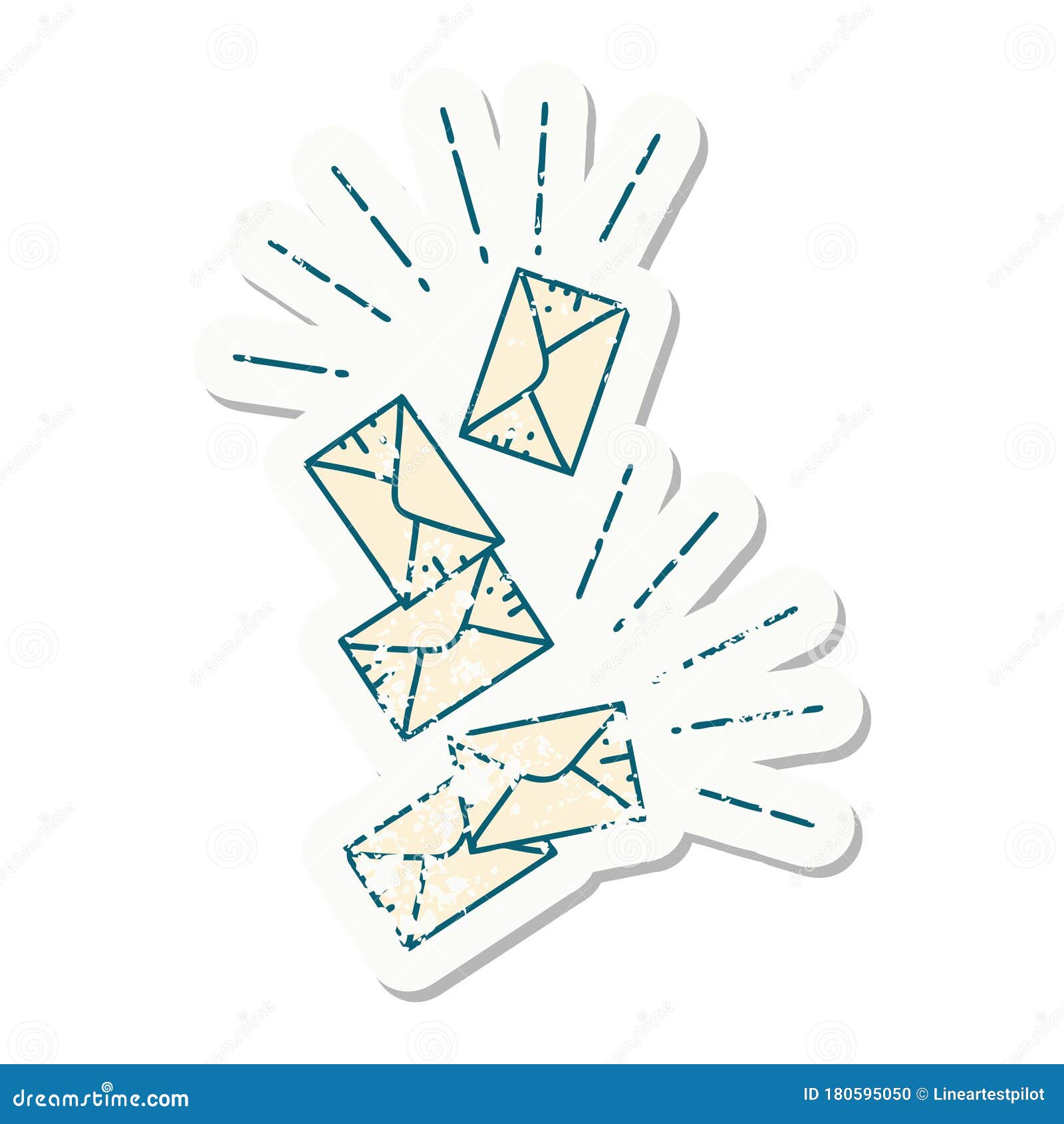 Grunge Sticker of Tattoo Style Falling Letters Stock Vector ...