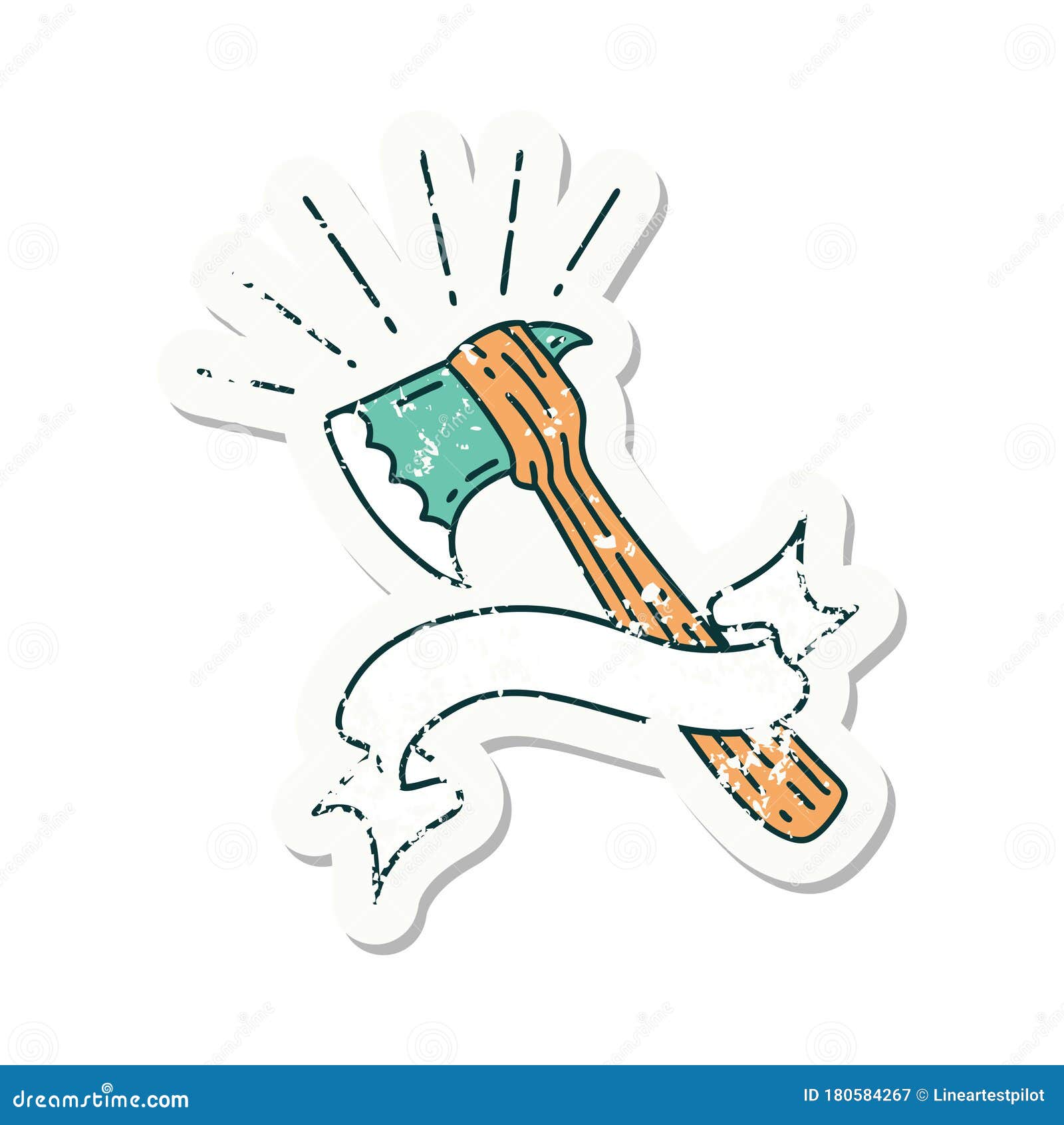 Grunge Sticker of Tattoo Style Hatchet Axe Stock Vector - Illustration ...