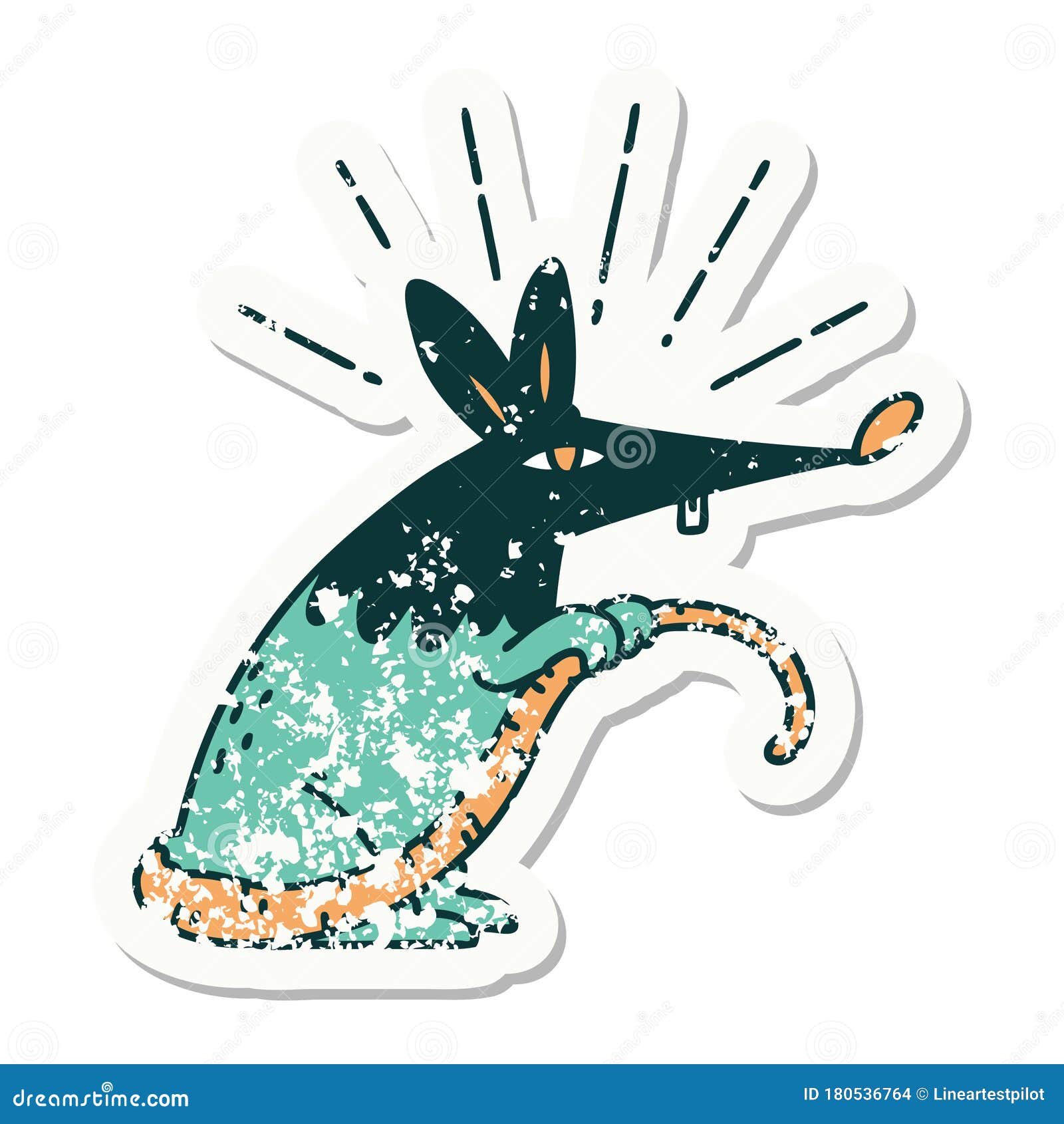 Grunge Sticker of Tattoo Style Sneaky Rat Stock Vector - Illustration ...