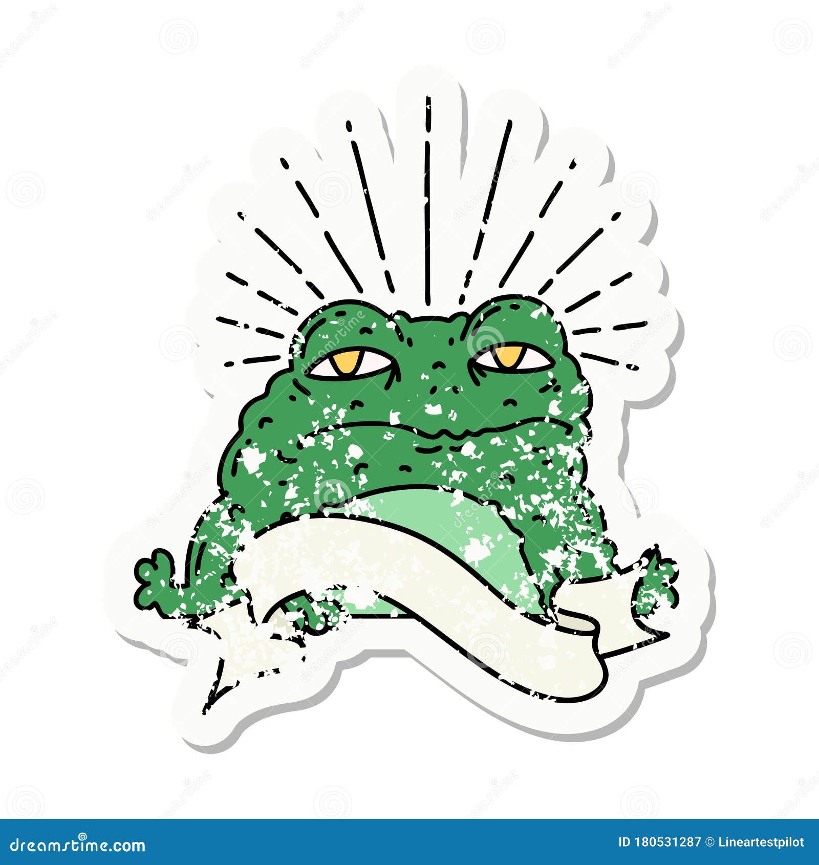 Grunge Sticker of Tattoo Style Toad Character Stock Vector ...