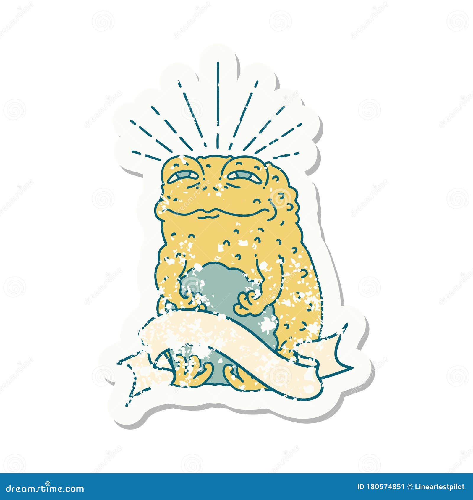 Grunge Sticker of Tattoo Style Toad Character Stock Vector ...