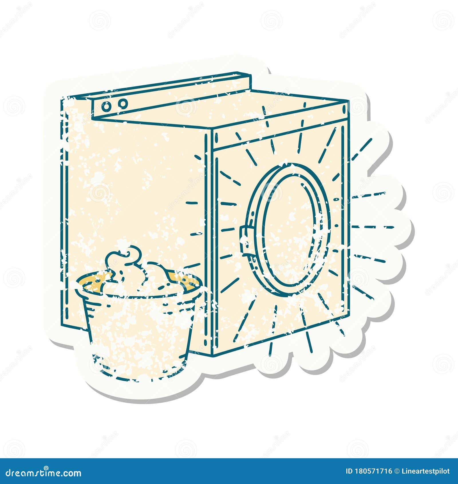 Grunge Sticker of Tattoo Style Washing Machine Stock Vector ...