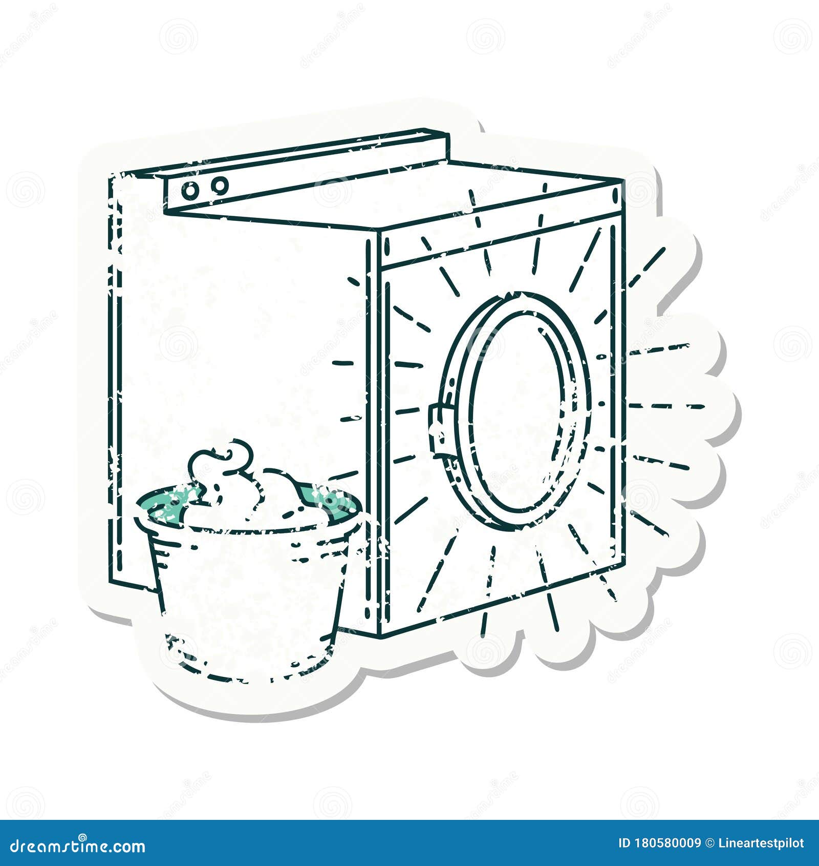 Grunge Sticker of Tattoo Style Washing Machine Stock Vector ...