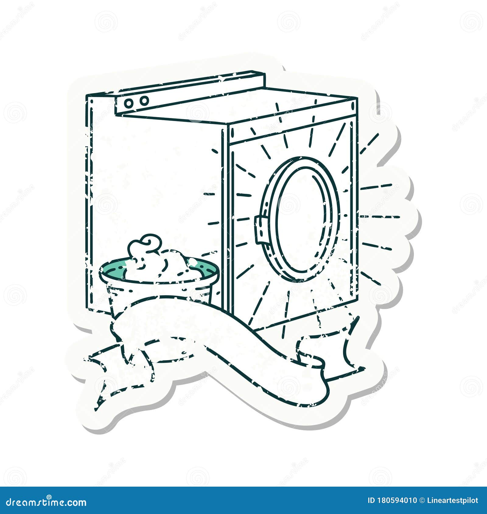 Grunge Sticker of Tattoo Style Washing Machine Stock Vector ...