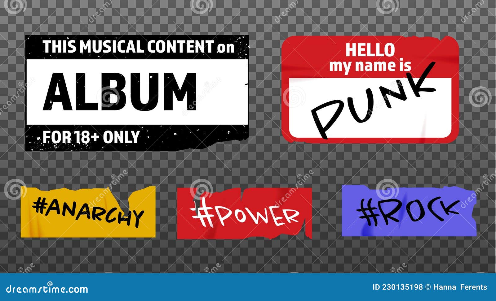 Grunge Stickers In The Form Of Clouds. Set Of Five Blue Icons Painted ...