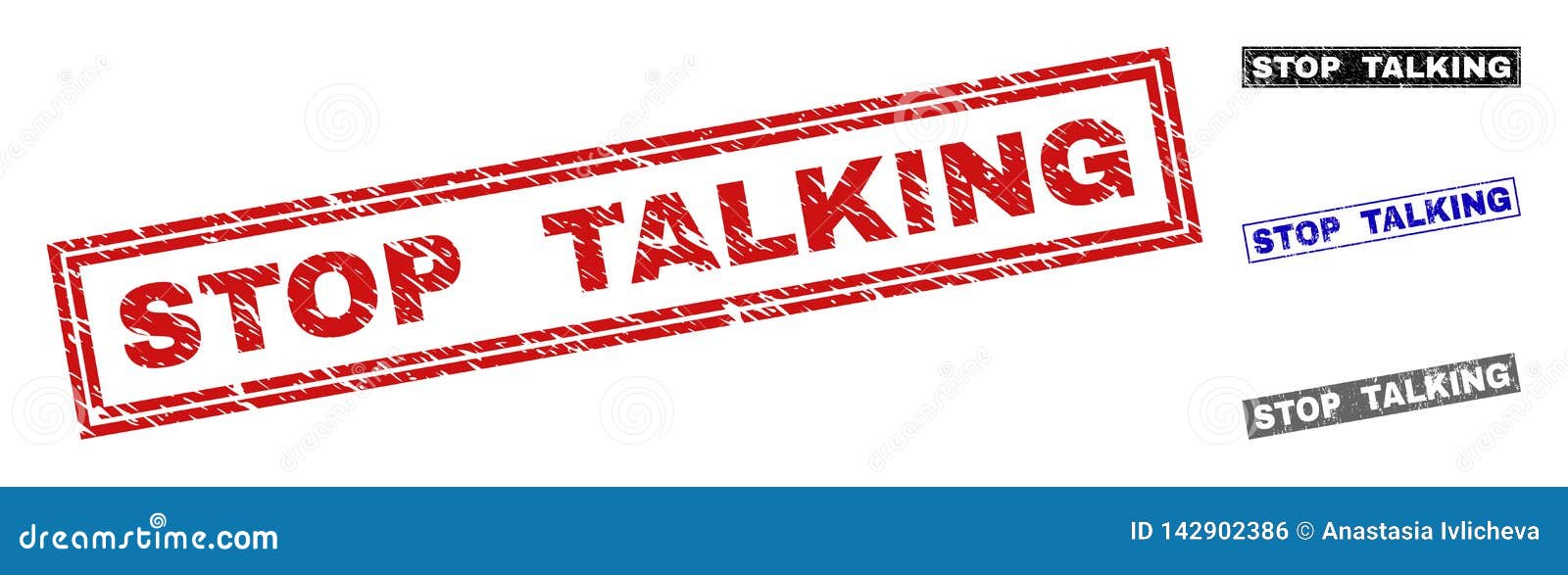 Grunge STOP TALKING Textured Rectangle Stamps Stock Vector ...