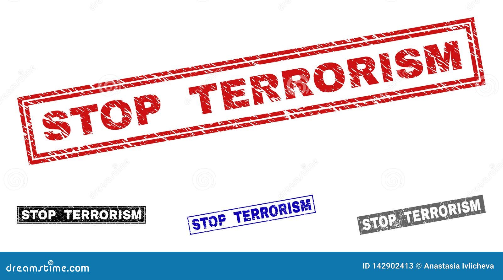 Grunge STOP TERRORISM Scratched Rectangle Stamps Stock Vector ...