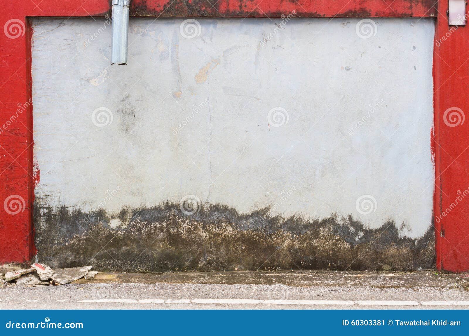 Grunge Street Wall Texture Background with Red Border Frame, Mid Stock ...