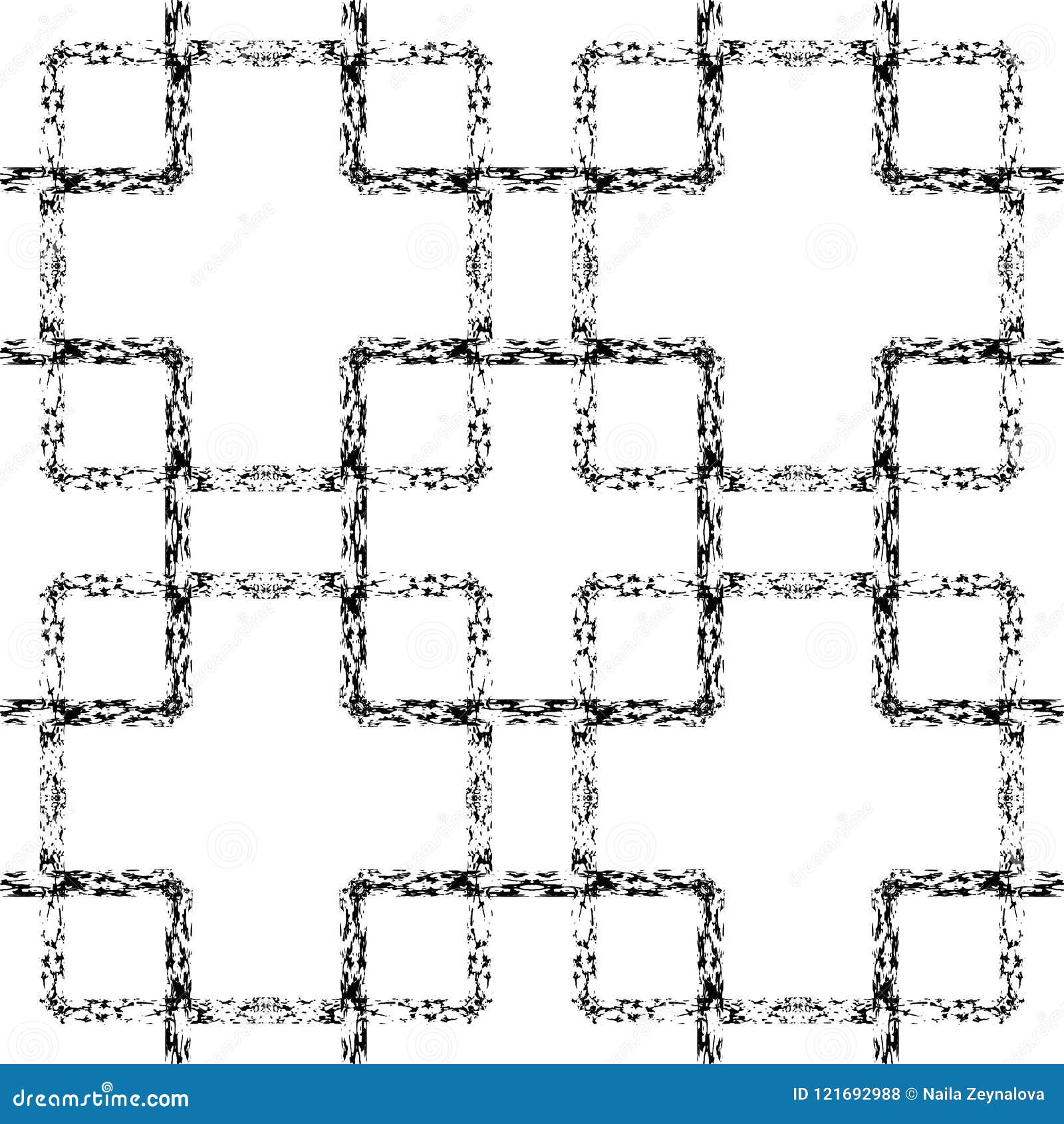 Grunge Striped Checkered Vector Seamless Pattern. Stock Vector ...