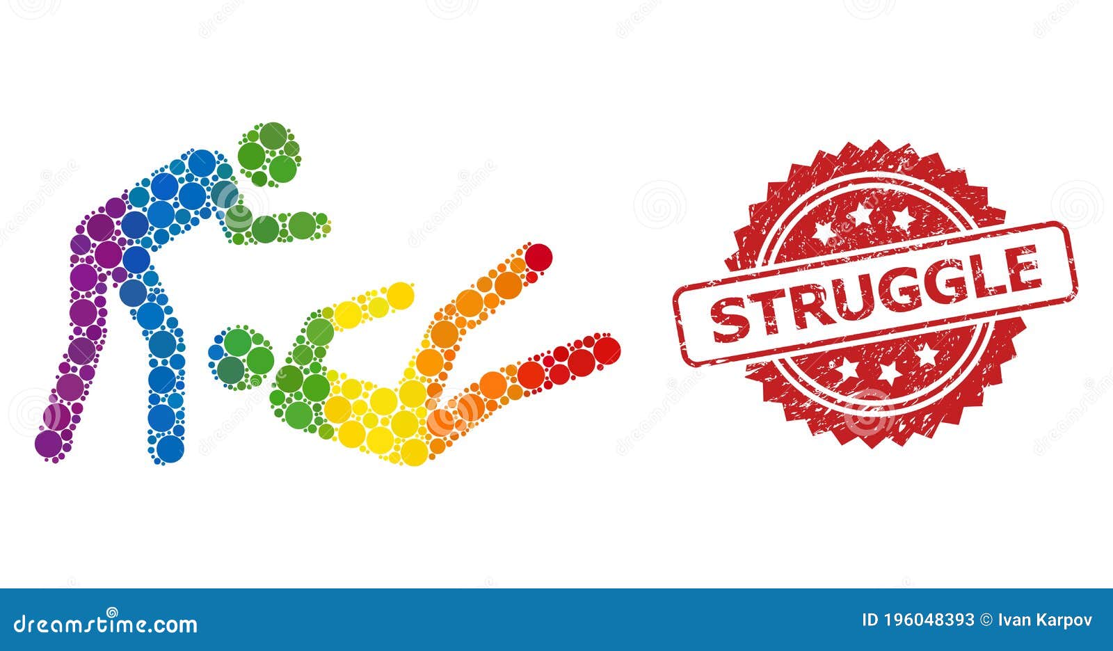Grunge Struggle Stamp and Spectrum Judo Struggle Collage Stock Vector ...