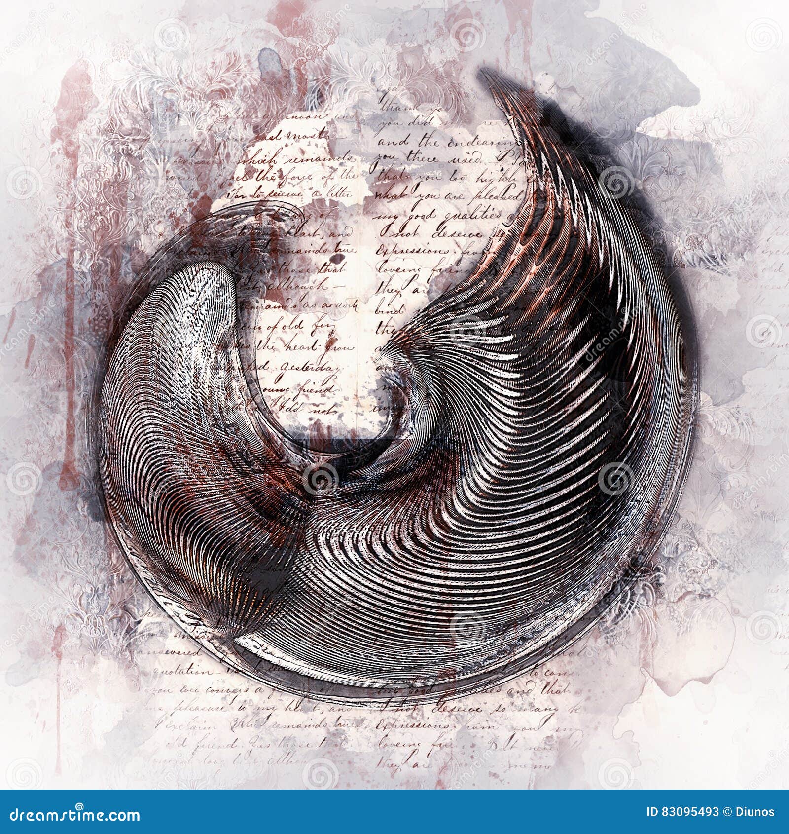 Grunge Style Motif with Text Background, 3D Illustration Stock ...