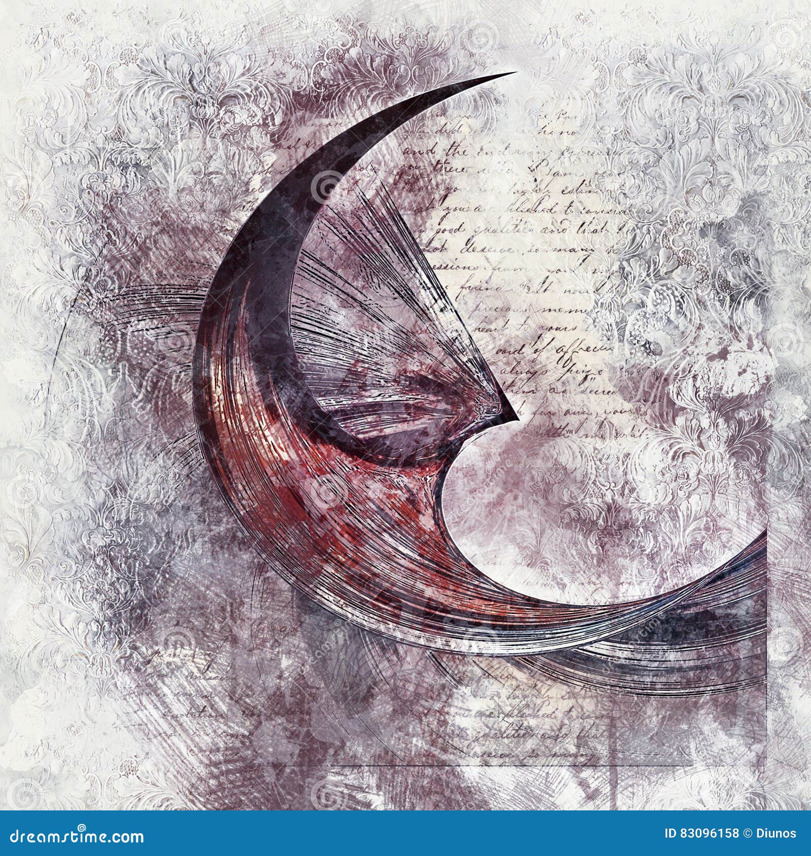 Grunge Style Motif with Text Background, 3D Illustration Stock ...