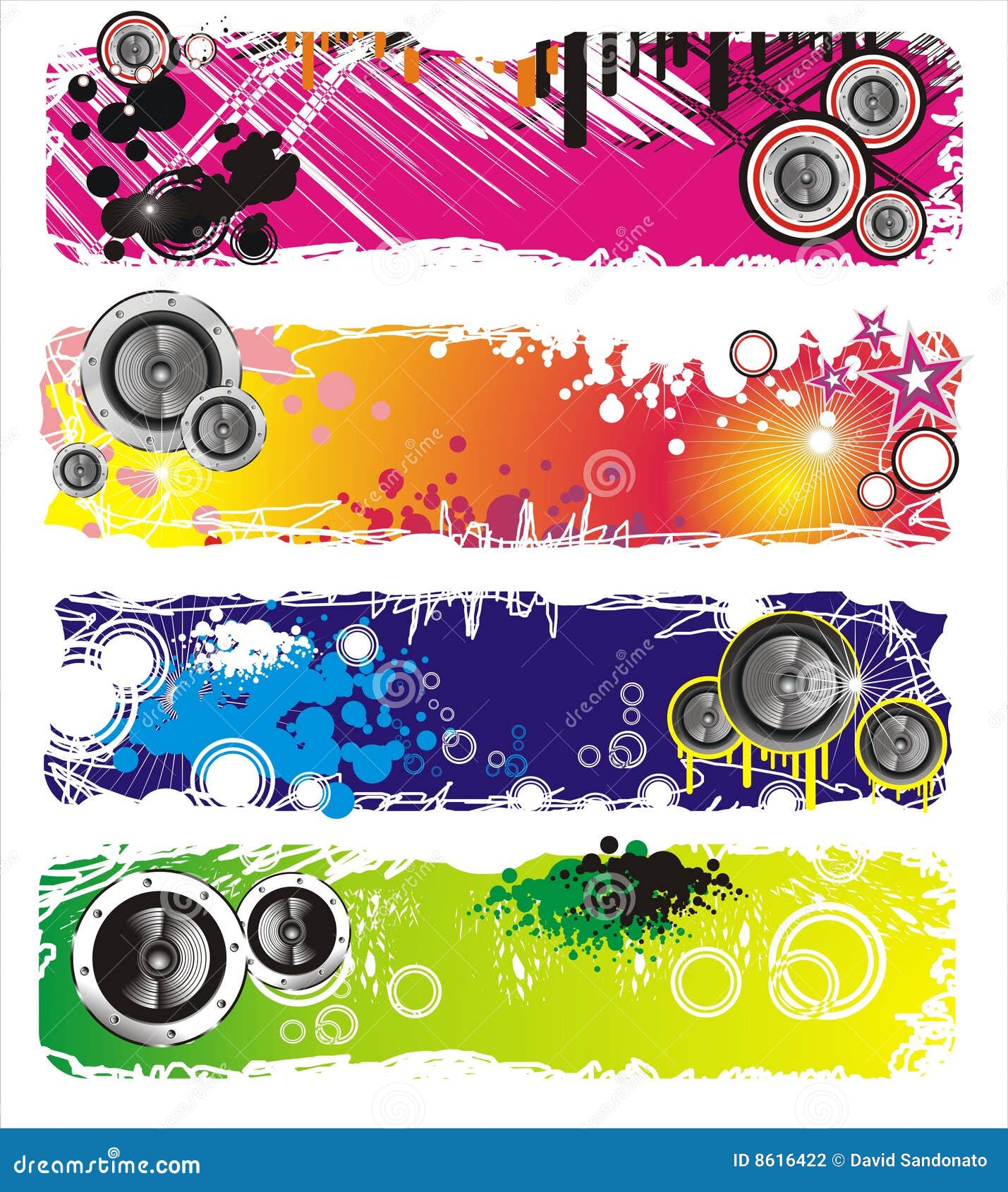 Grunge Style Music Banner stock vector. Illustration of creative - 8616422