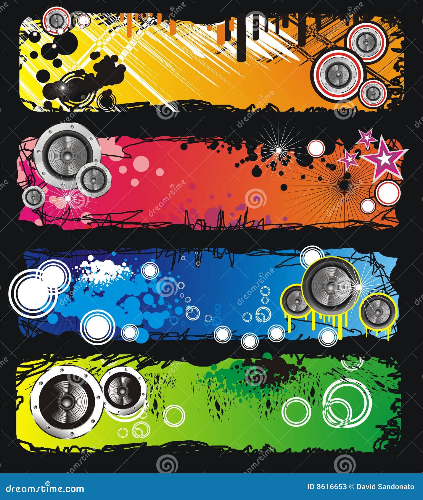 Grunge Style Music Banner stock vector. Illustration of rock - 8616653
