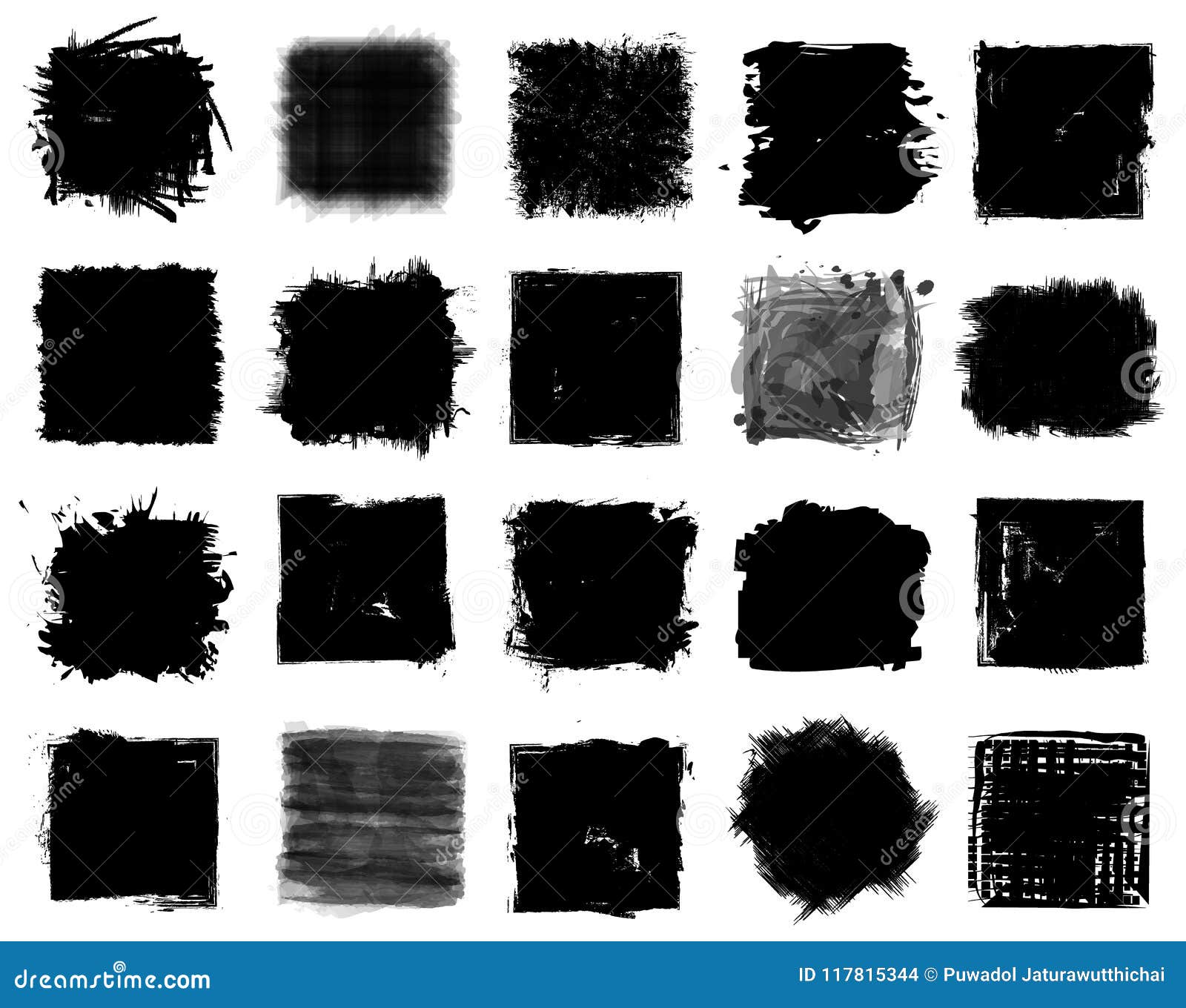 Grunge Style Set of Square Shapes . Vector Stock Vector - Illustration ...