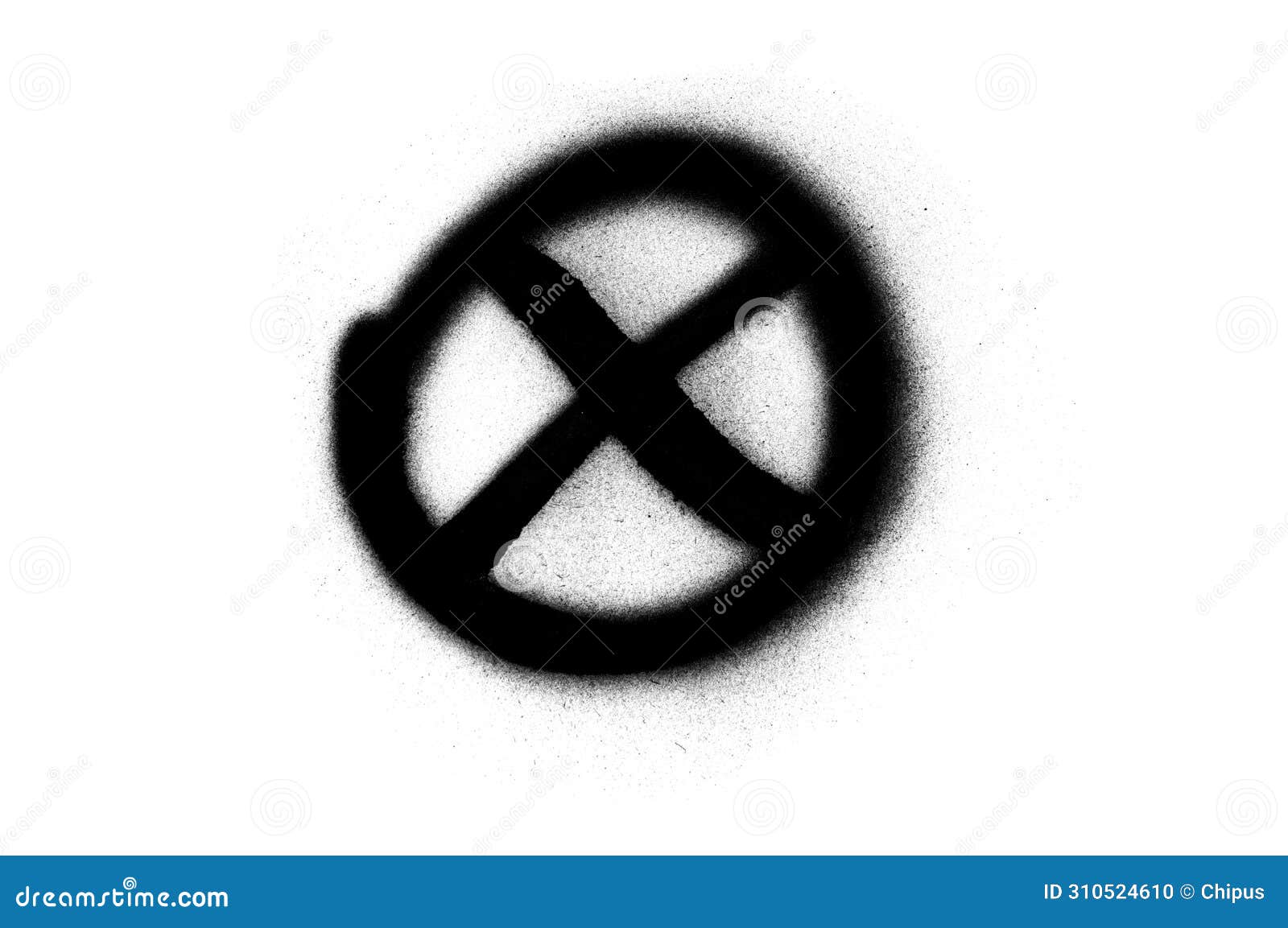 Grunge Style Shape. Spray Painted Crossed Circle. Stock Photo - Image ...