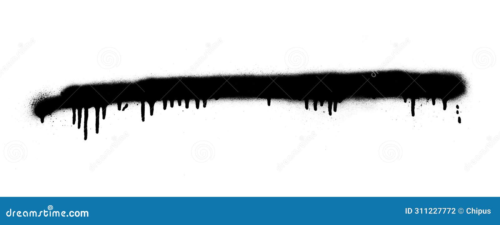 Grunge Style Shape. Spray Painted Line with Drip. Stock Photo - Image ...