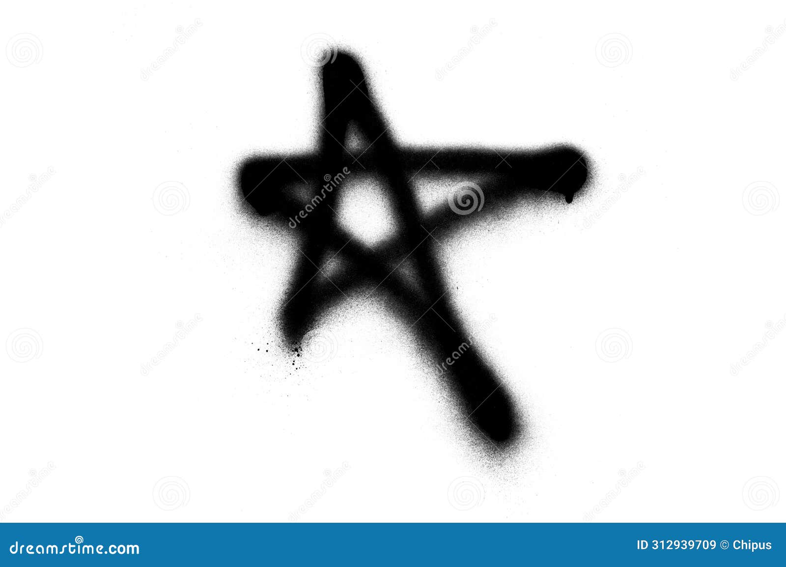 Grunge Style Shape. Spray Painted Star. Stock Image - Image of black ...