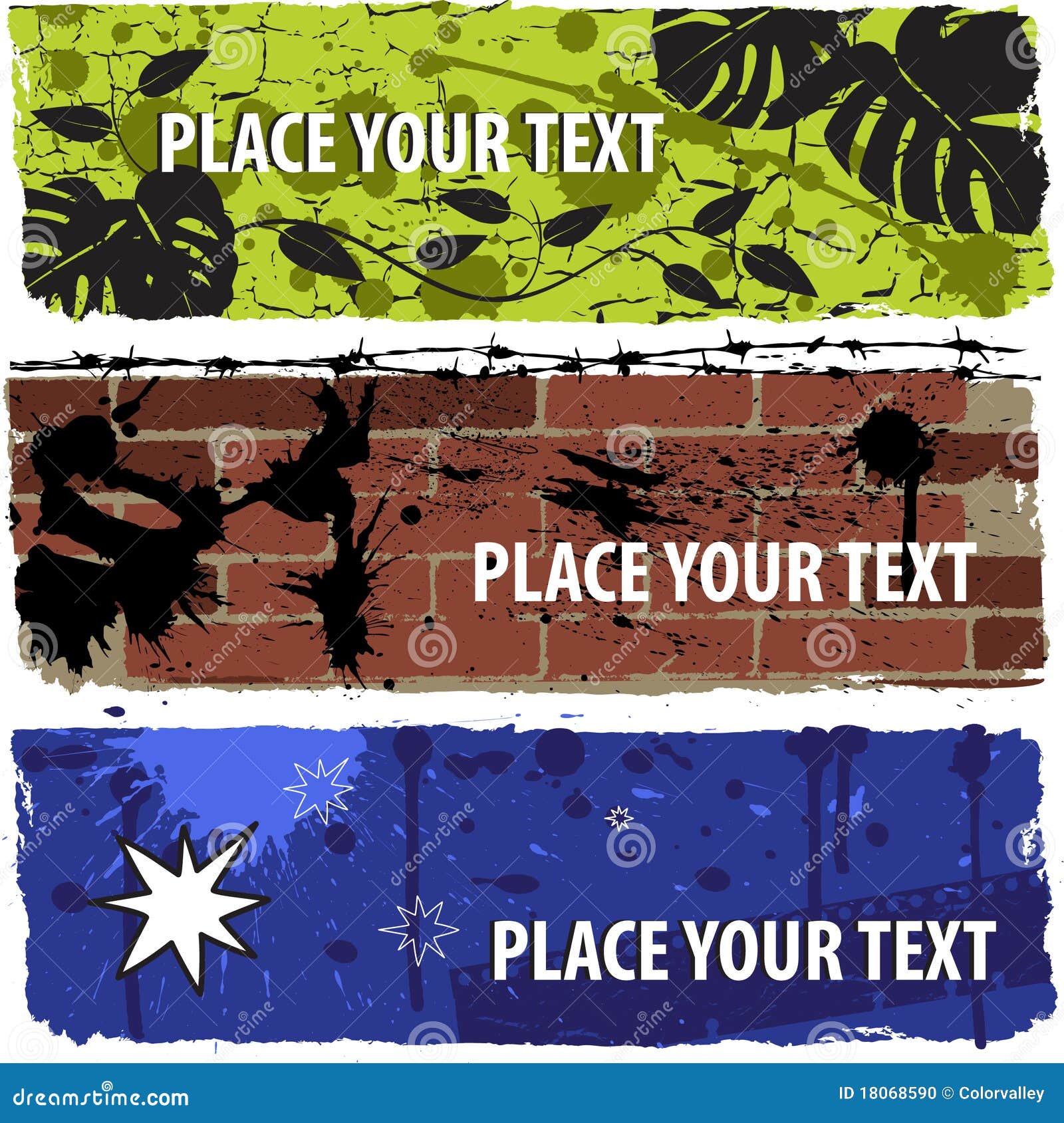 Grunge stylish set banners stock vector. Illustration of template ...