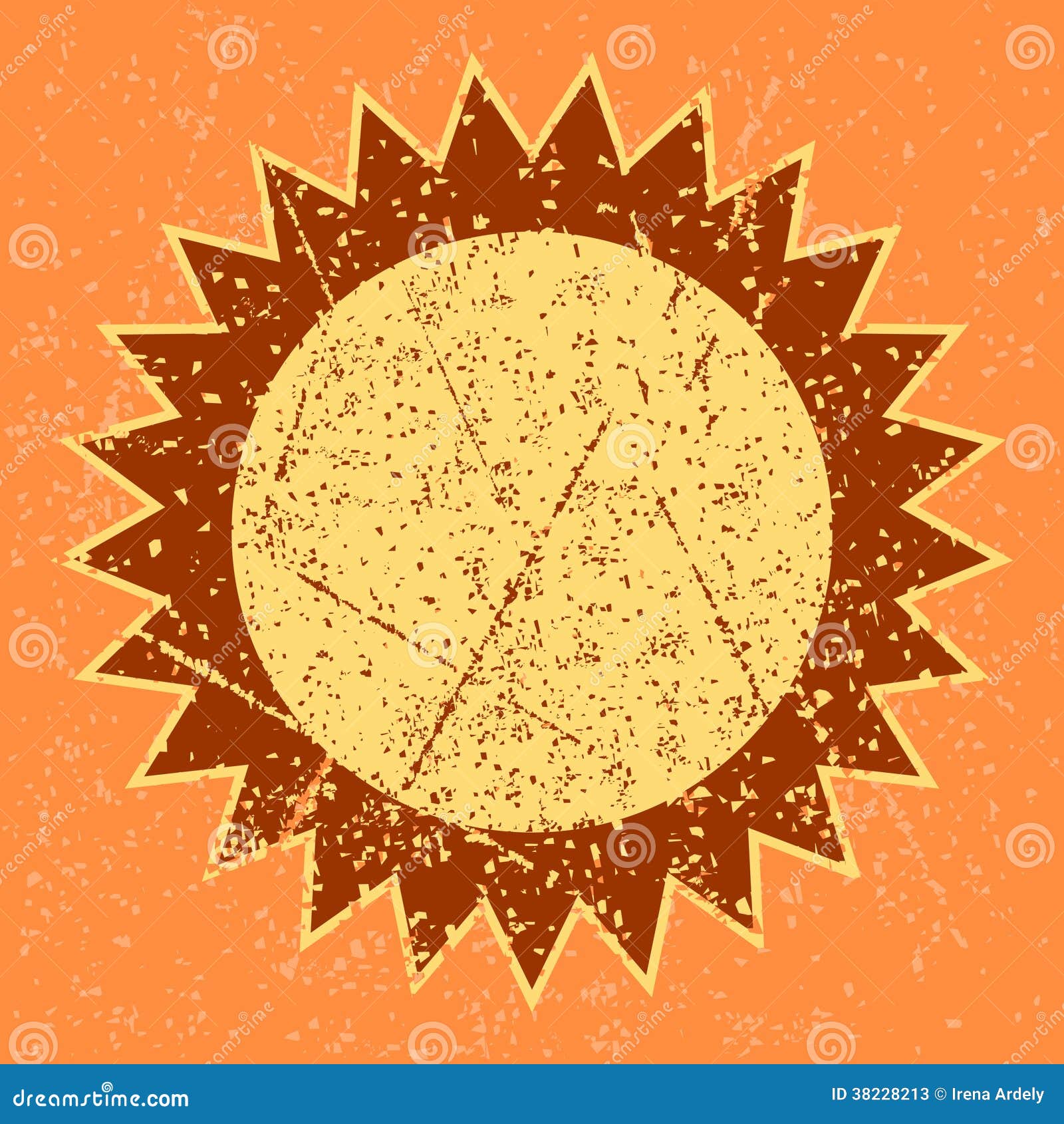 Grunge sun stock vector. Illustration of round, color - 38228213