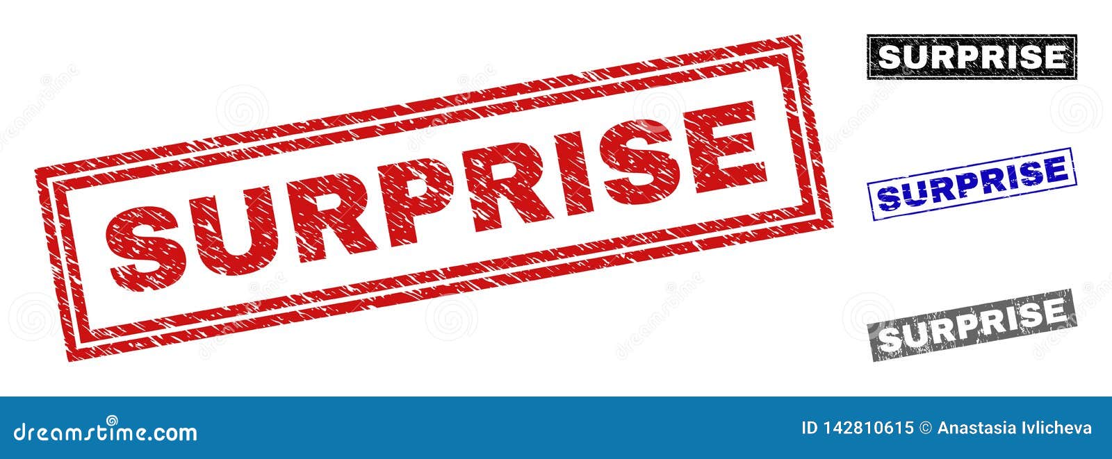 Grunge SURPRISE Textured Rectangle Stamps Stock Vector - Illustration ...