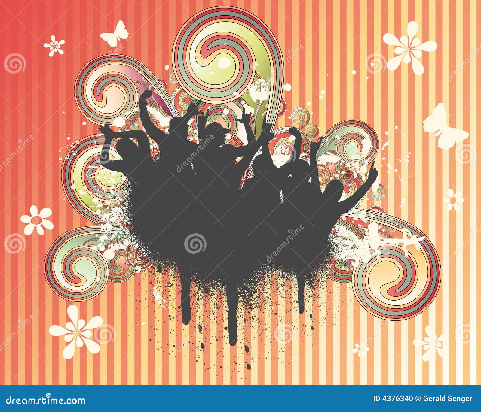 Grunge Swirl Fans stock vector. Illustration of artist - 4376340