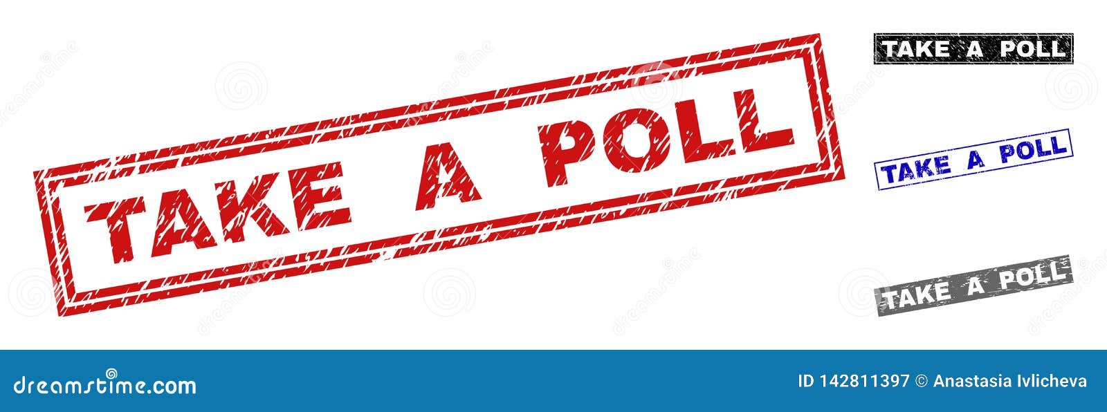 Grunge TAKE a POLL Scratched Rectangle Stamps Stock Vector ...