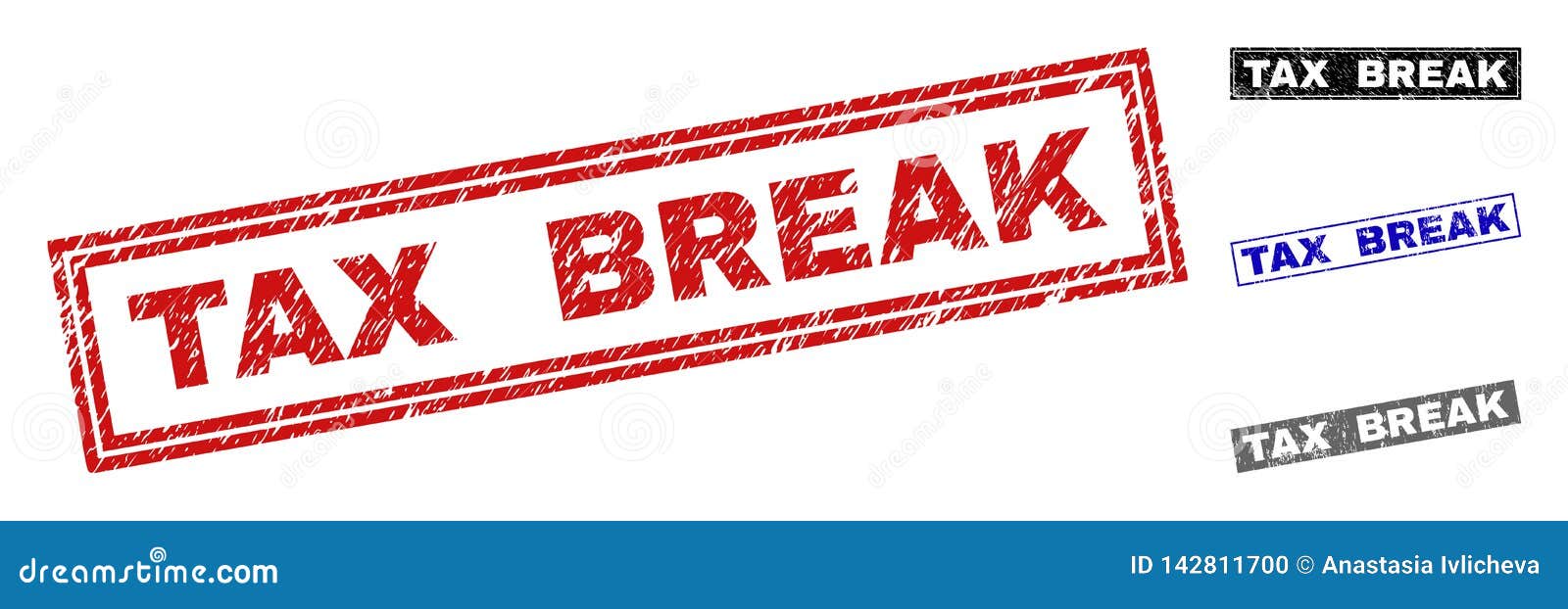 Grunge TAX BREAK Textured Rectangle Stamp Seals Stock Vector ...