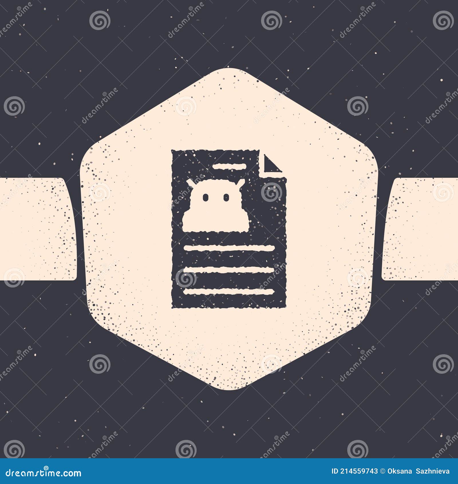 Grunge Technical Specification Icon Isolated on Grey Background ...