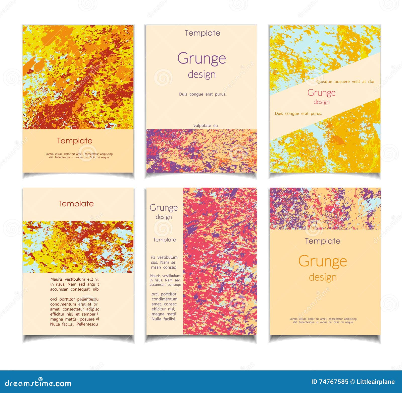 Grunge template set stock vector. Illustration of green - 74767585