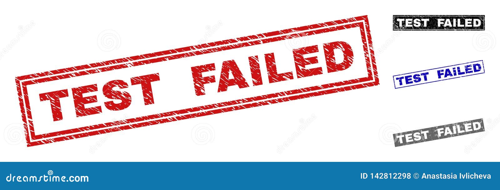 Grunge TEST FAILED Scratched Rectangle Watermarks Stock Vector ...