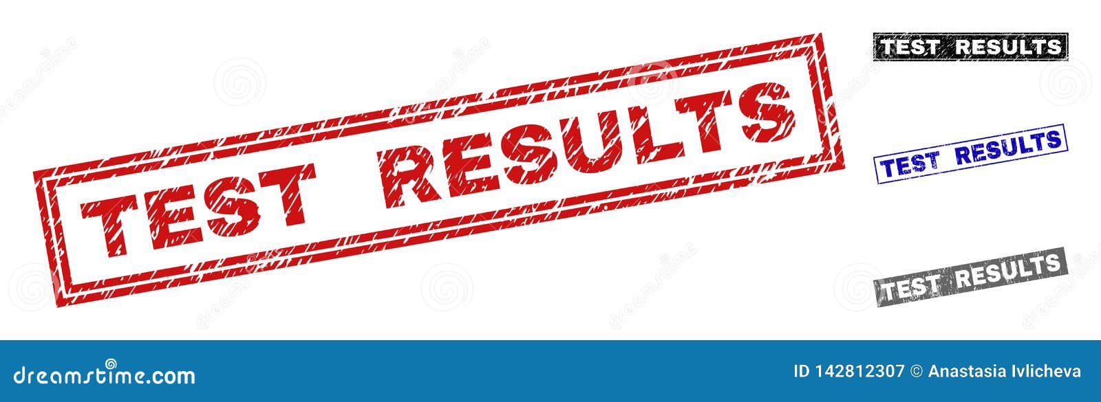 Grunge TEST RESULTS Textured Rectangle Stamp Seals Stock Vector ...