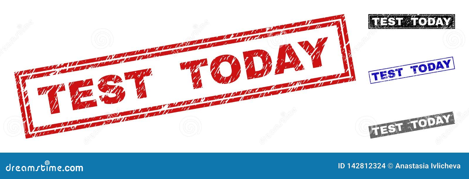 Grunge TEST TODAY Textured Rectangle Watermarks Stock Vector ...