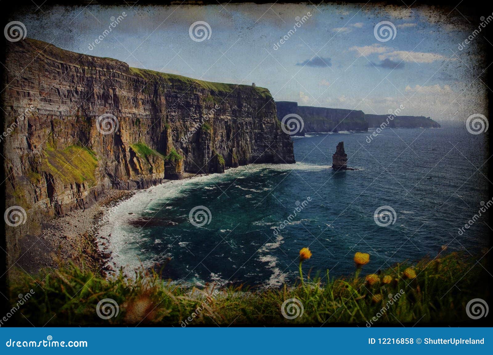 Grunge Texture Beautiful Scenic Irish Landscape Stock Photo - Image of ...