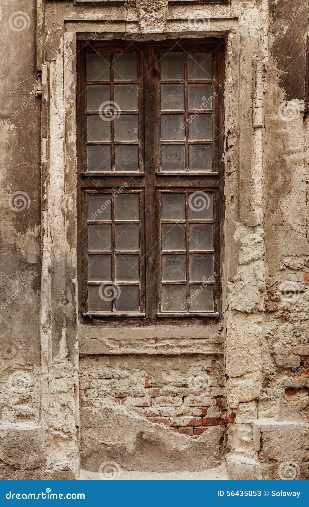 Grunge Texture with Dirty Window and Old Stone Wall Stock Image - Image ...