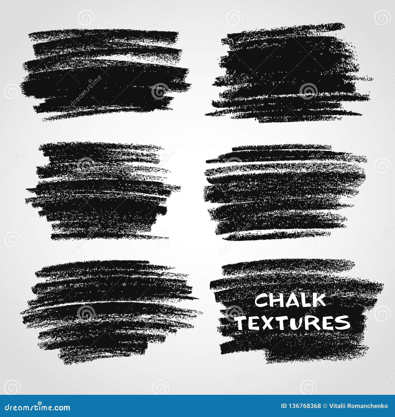 Set of Vector Grunge Texture Created with Chalk and Charcoal. Artistic ...