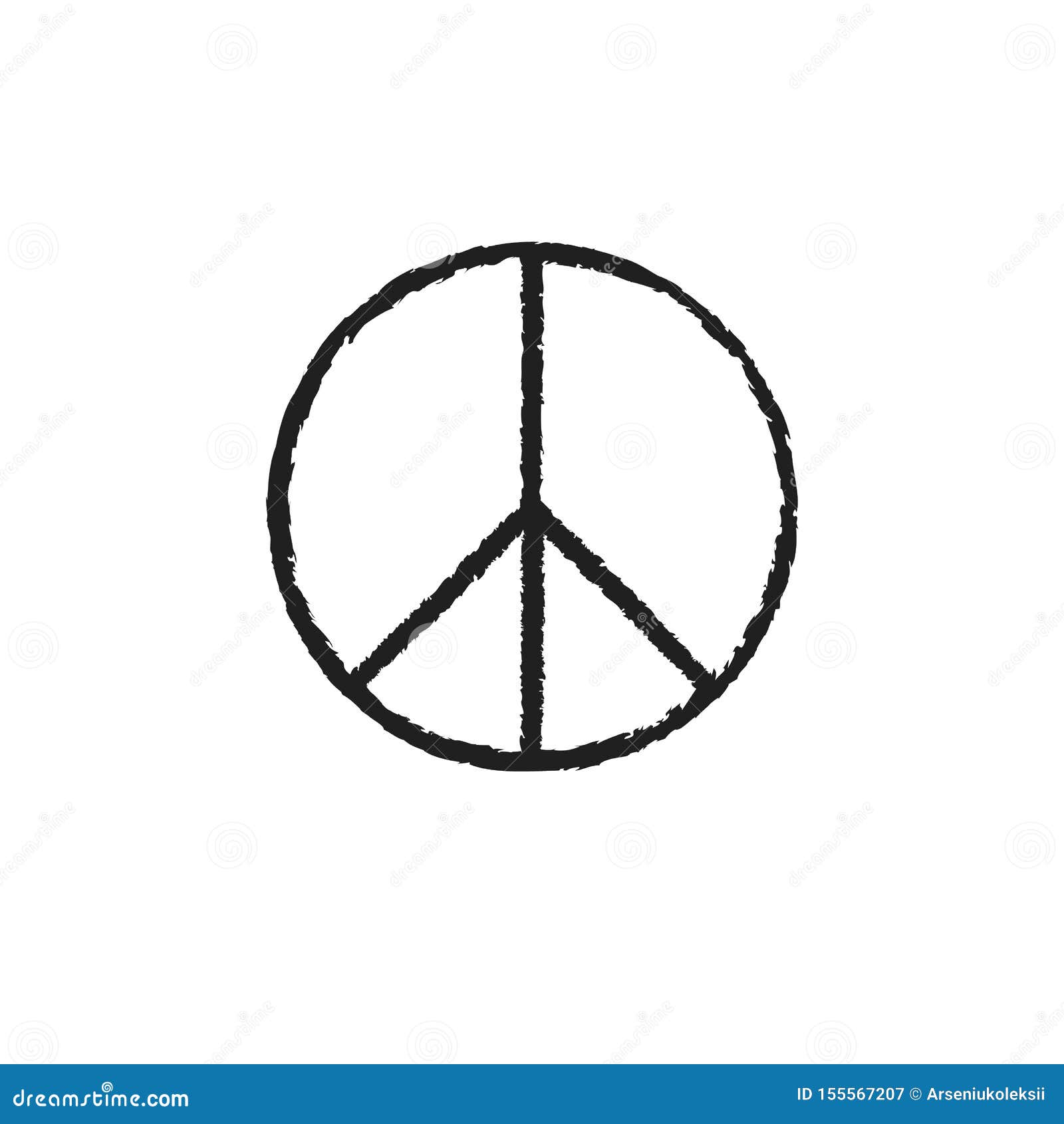 Grunge Texture Hippie Round Peace Sign Stock Vector - Illustration of ...