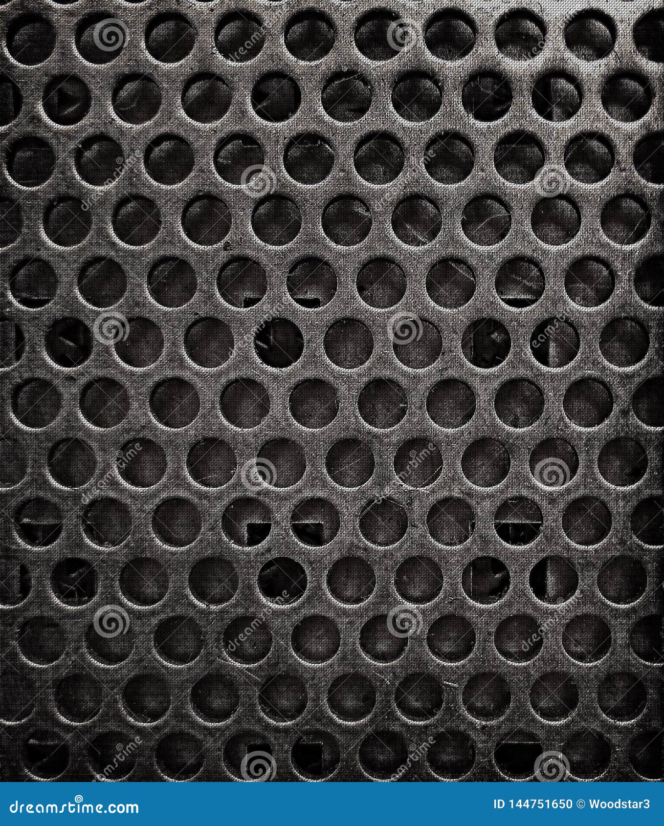 Grunge Texture of Metal Sheet Background with Holes Stock Illustration ...