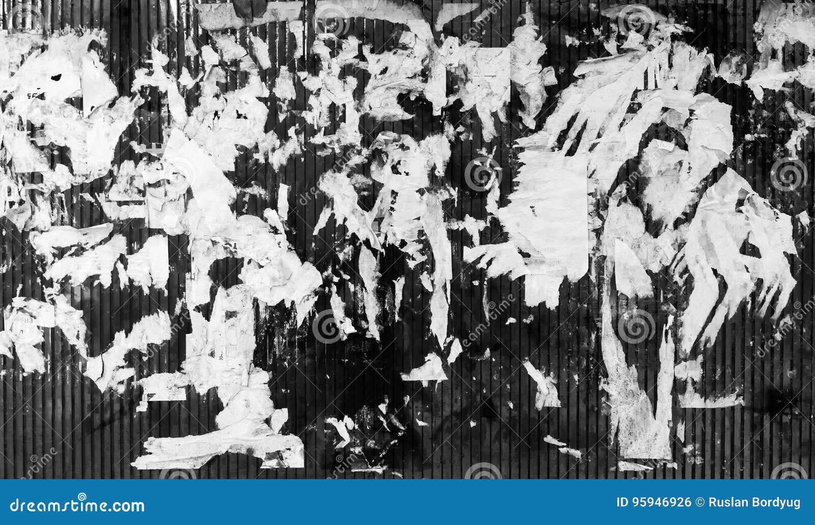 Grunge Texture. Ragged Paper on the Wall. Black-and-white Image. Stock ...