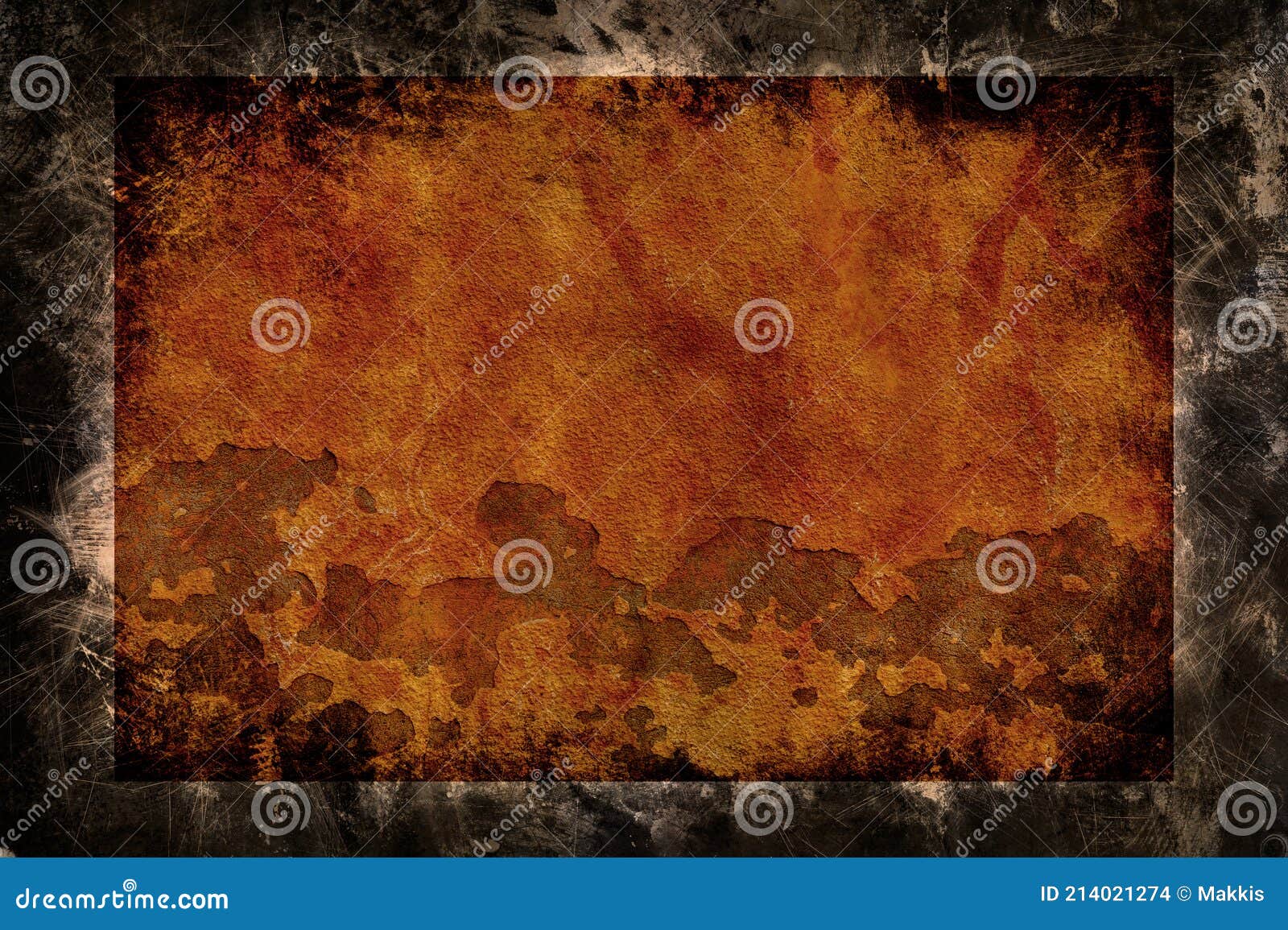 Grunge Textured Background with Borders Stock Photo - Image of brown ...