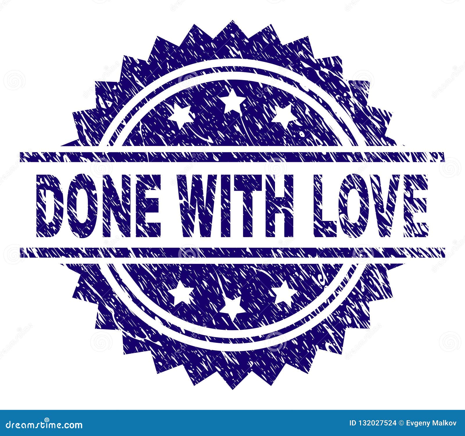 Grunge Textured FEITO COM Selo Do Selo Do AMOR Ilustração do Vetor ...