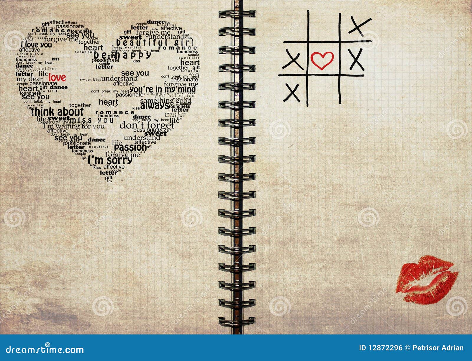 Grunge textured notebook stock photo. Image of love, brochure - 12872296