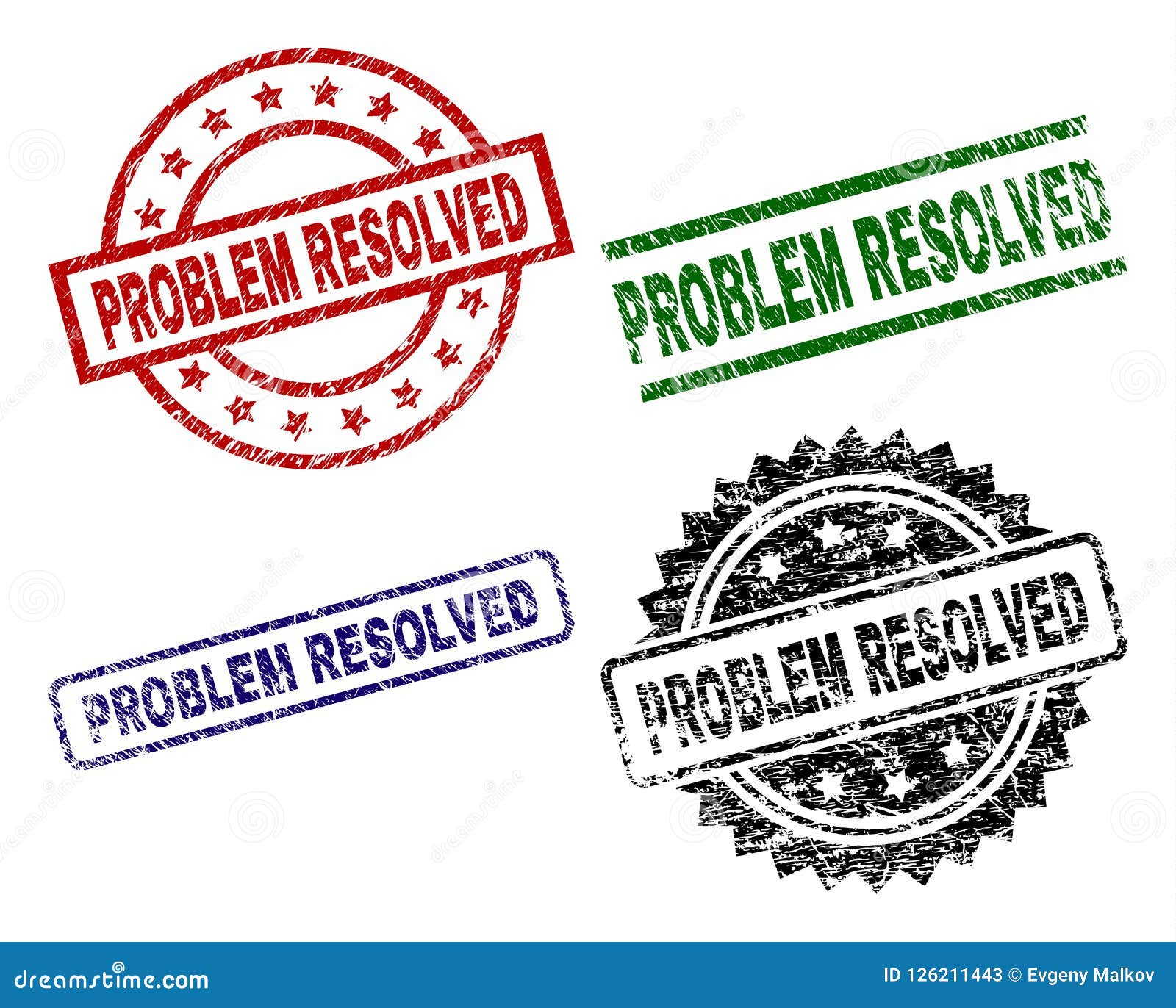 Grunge Textured PROBLEM RESOLVED Seal Stamps Stock Vector ...