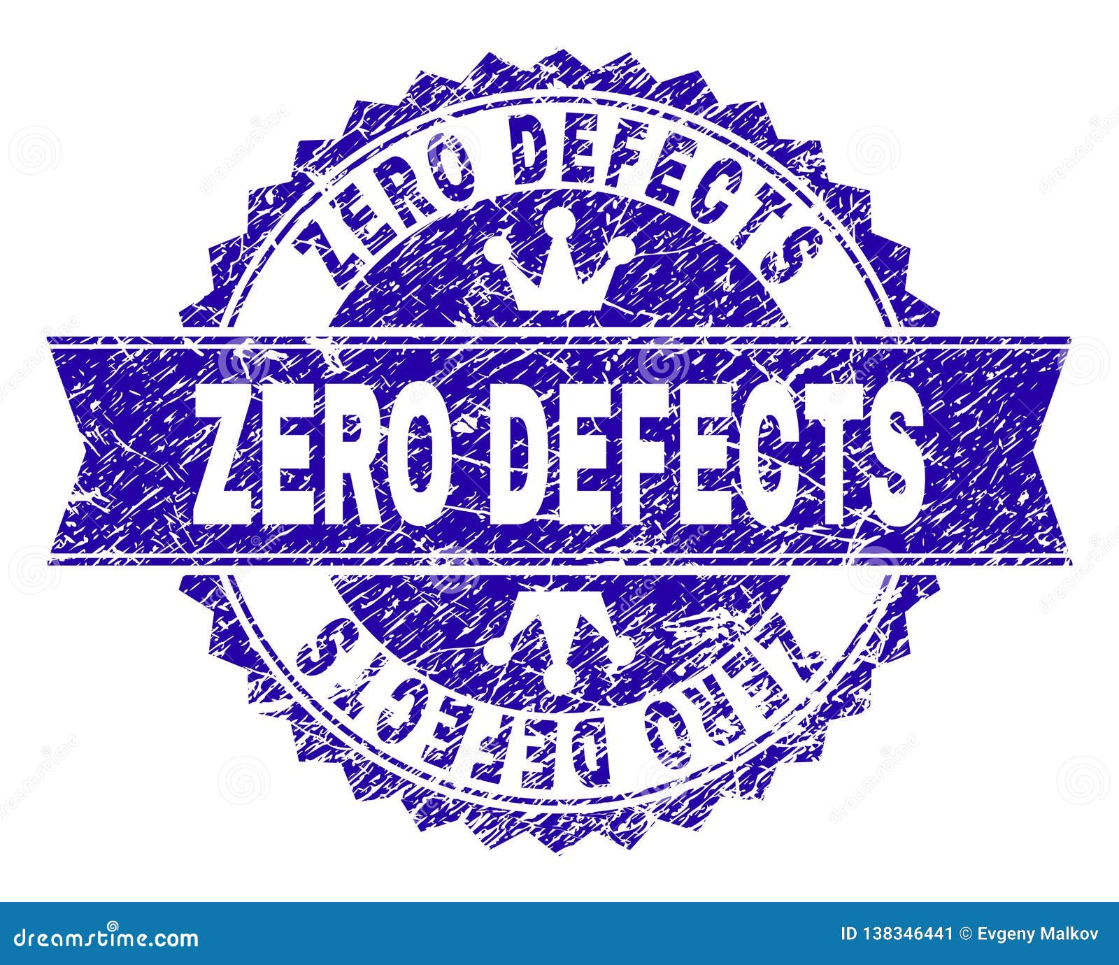 Grunge Textured ZERO DEFECTS Stamp Seal with Ribbon Stock Vector ...